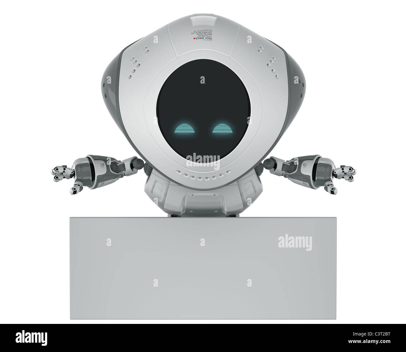 Cool futuristic robot with board Stock Photo - Alamy