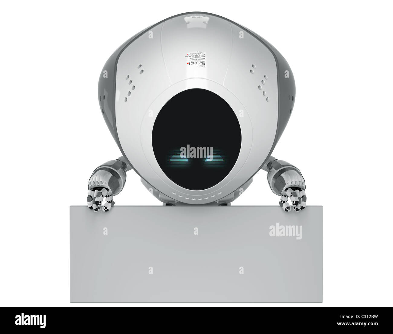 Cool futuristic robot with board Stock Photo - Alamy