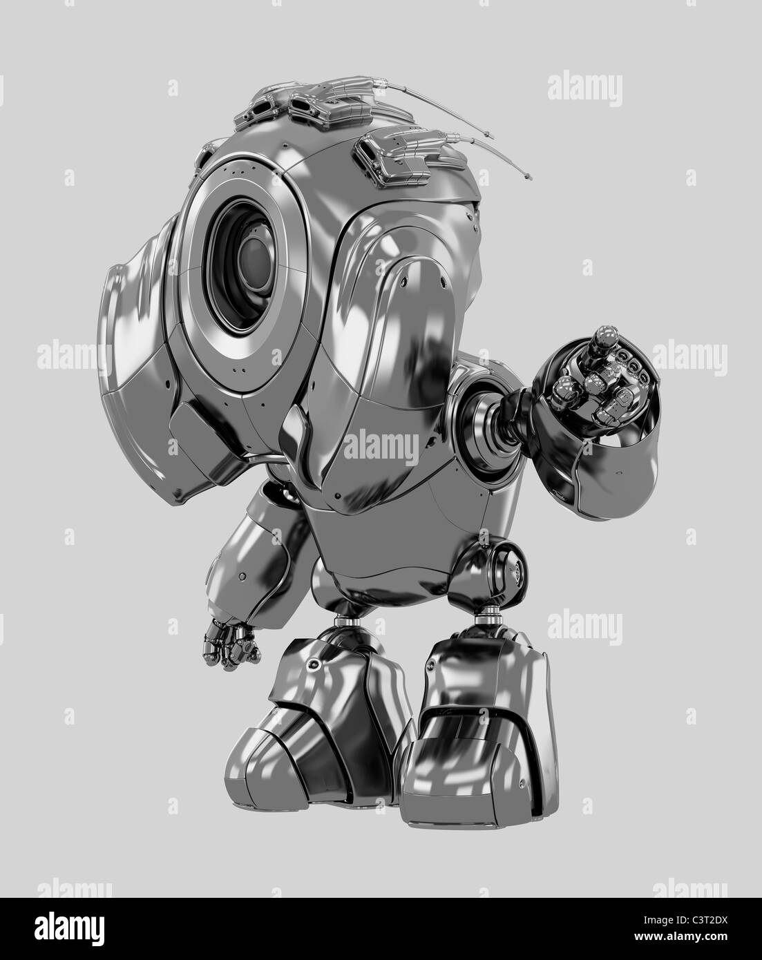 Steel cool robot showing something Stock Photo - Alamy
