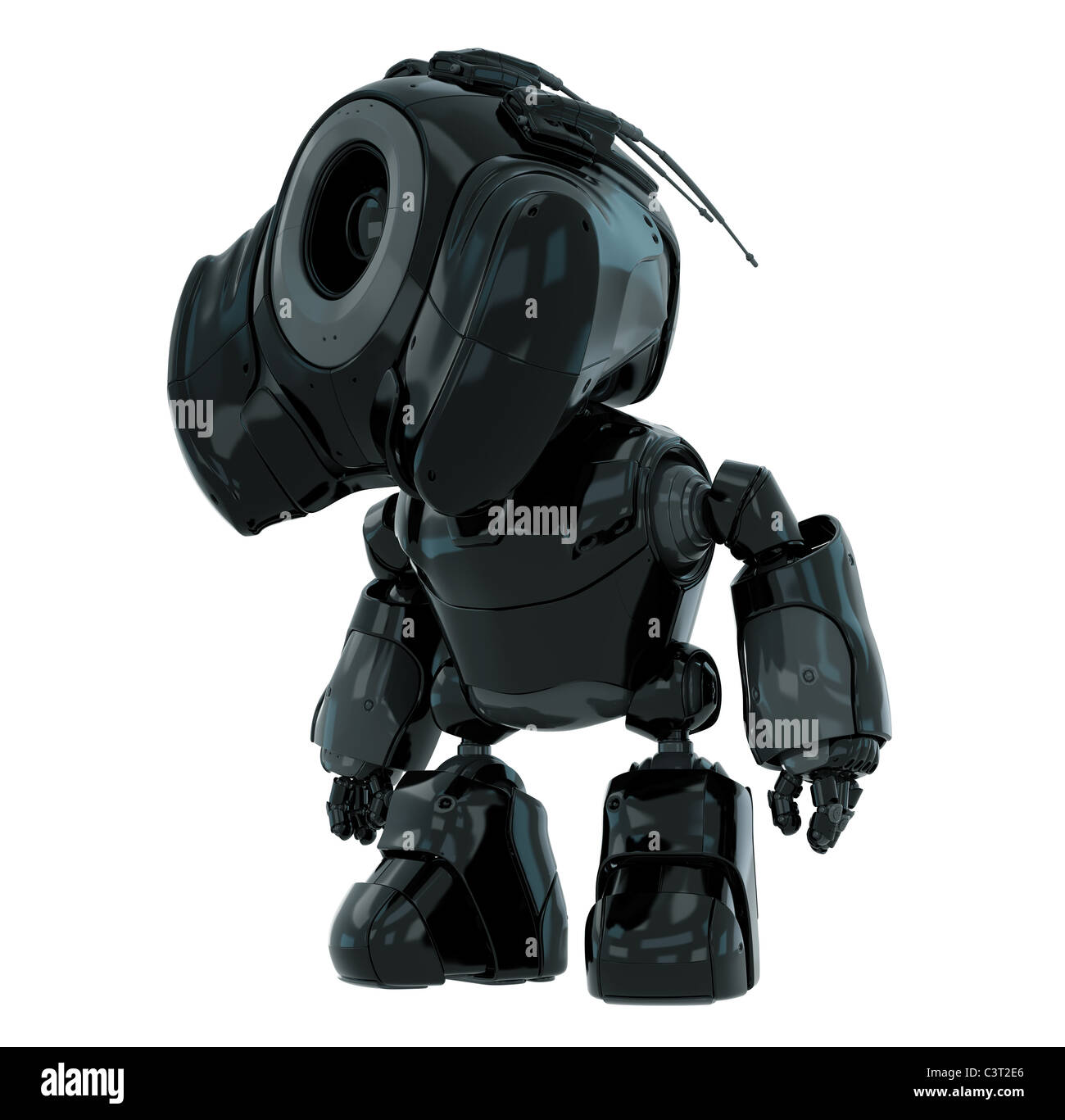 black robot with antenna's Stock Photo - Alamy