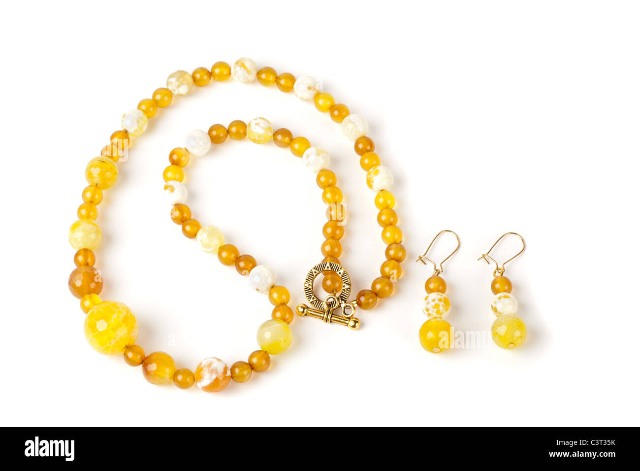 Beautiful handmade jewelery isolated on white background Stock Photo ...