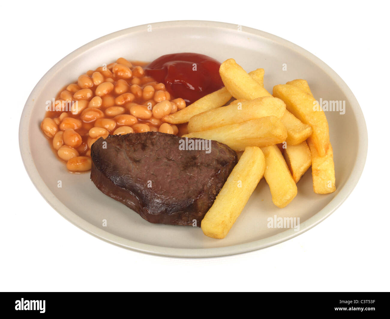 Fillet Steak with Chips Stock Photo - Alamy
