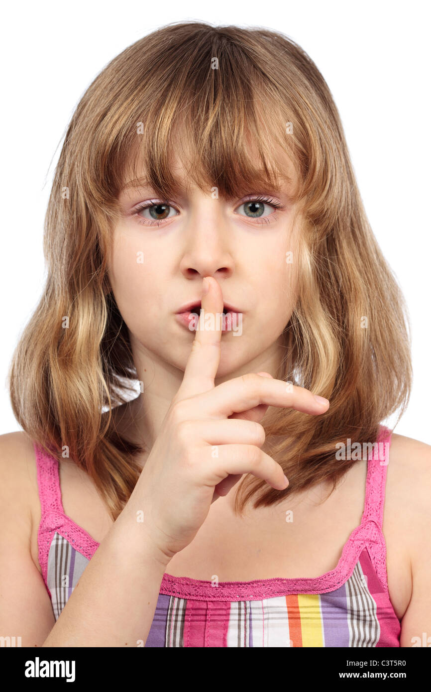 Child quiet sign hi-res stock photography and images - Alamy