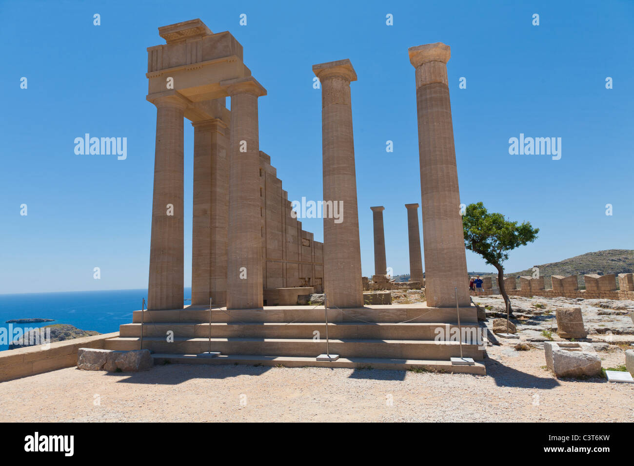 Lindos Acropolis Rhodes Greece Ancient Columns Stock Photo - Alamy