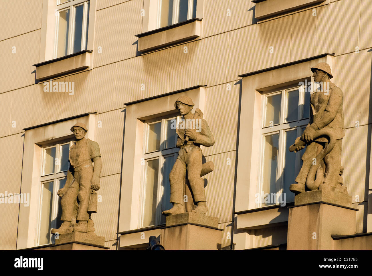 Facade Statues, Post Office 39 Building, Ostrava, Czech Republic Stock ...