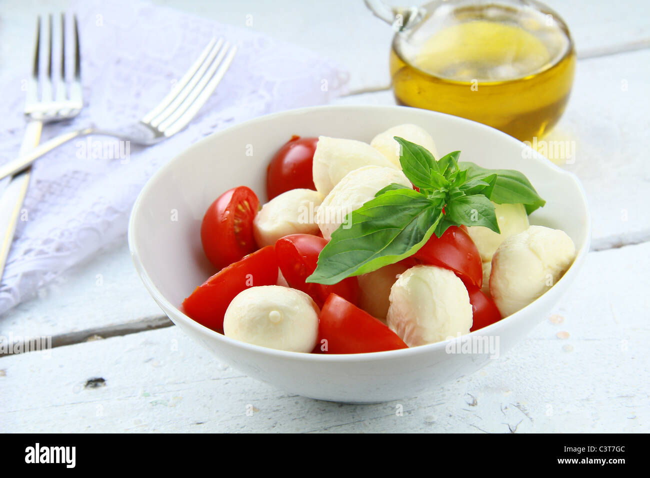 Traditional Italian Caprese Salad mozzarella with tomatoes and basil ...