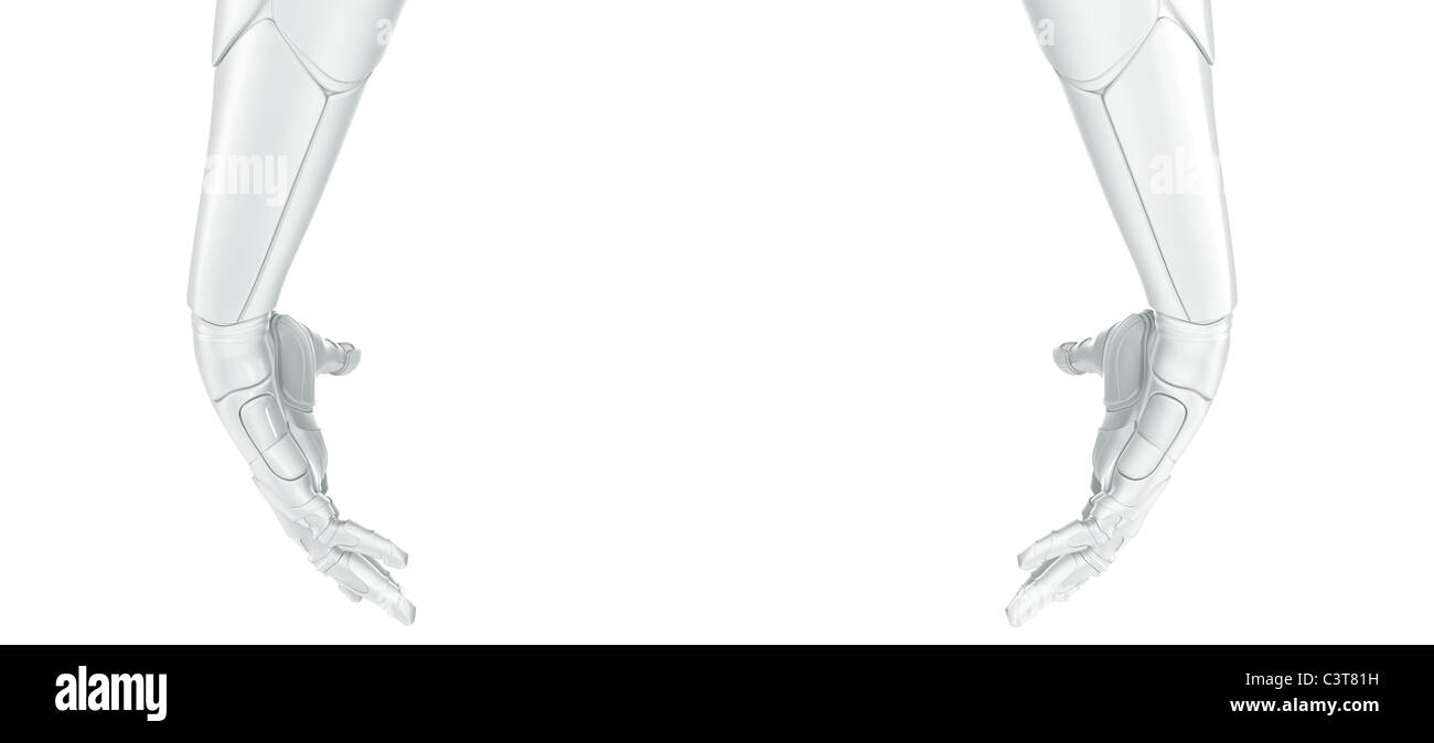 White robotic hands. Futuristic hands cope something invisible Stock ...