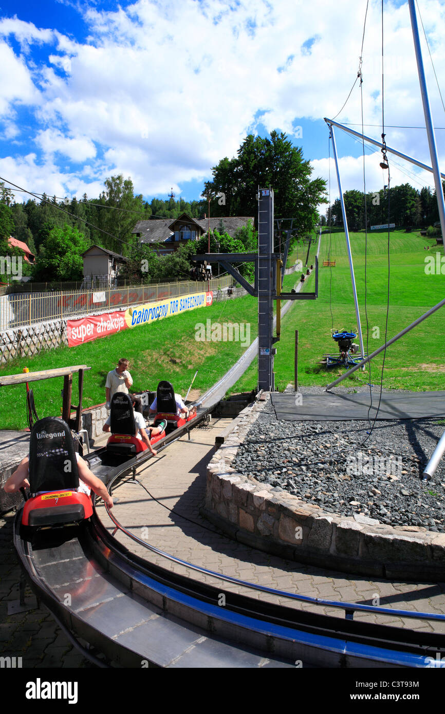 summer fun riding bobsleigh alpine coaster in Karpacz former german ...