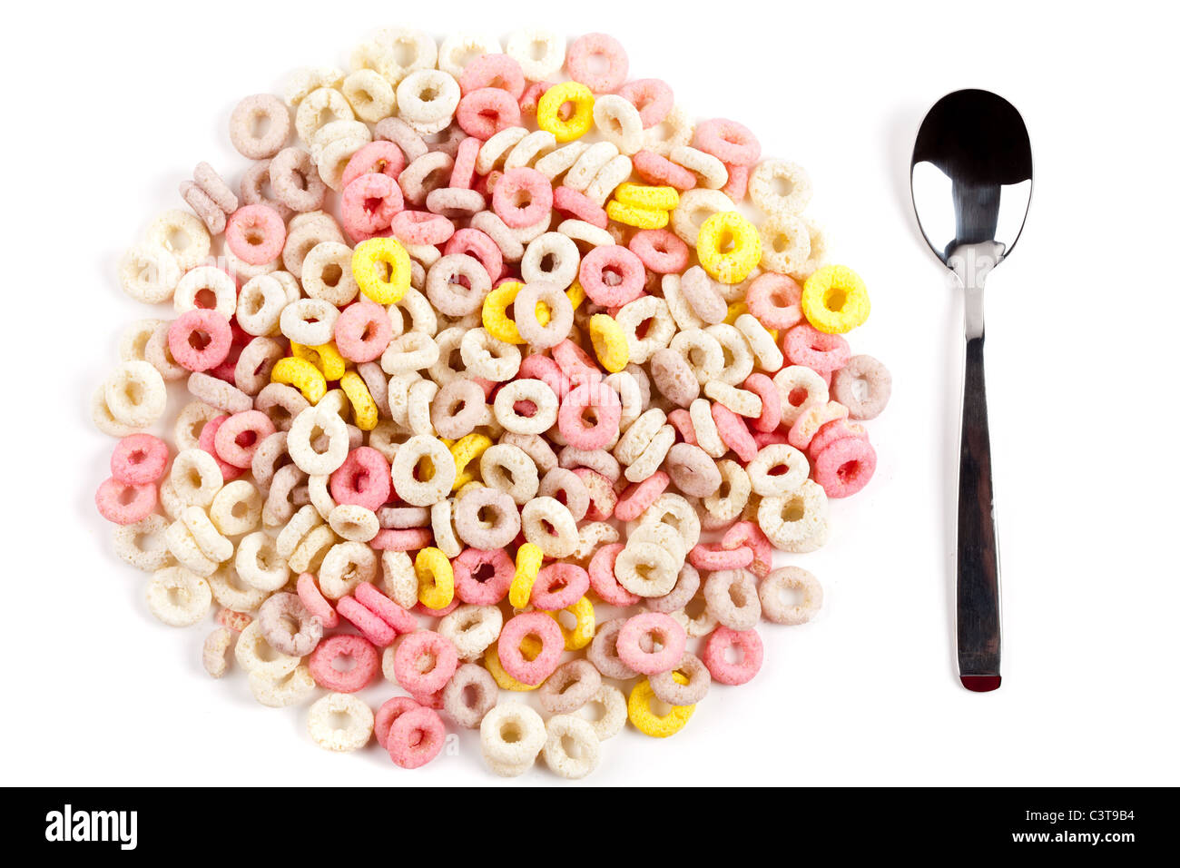 Closeup of a pile of colorful ring cereals Stock Photo - Alamy