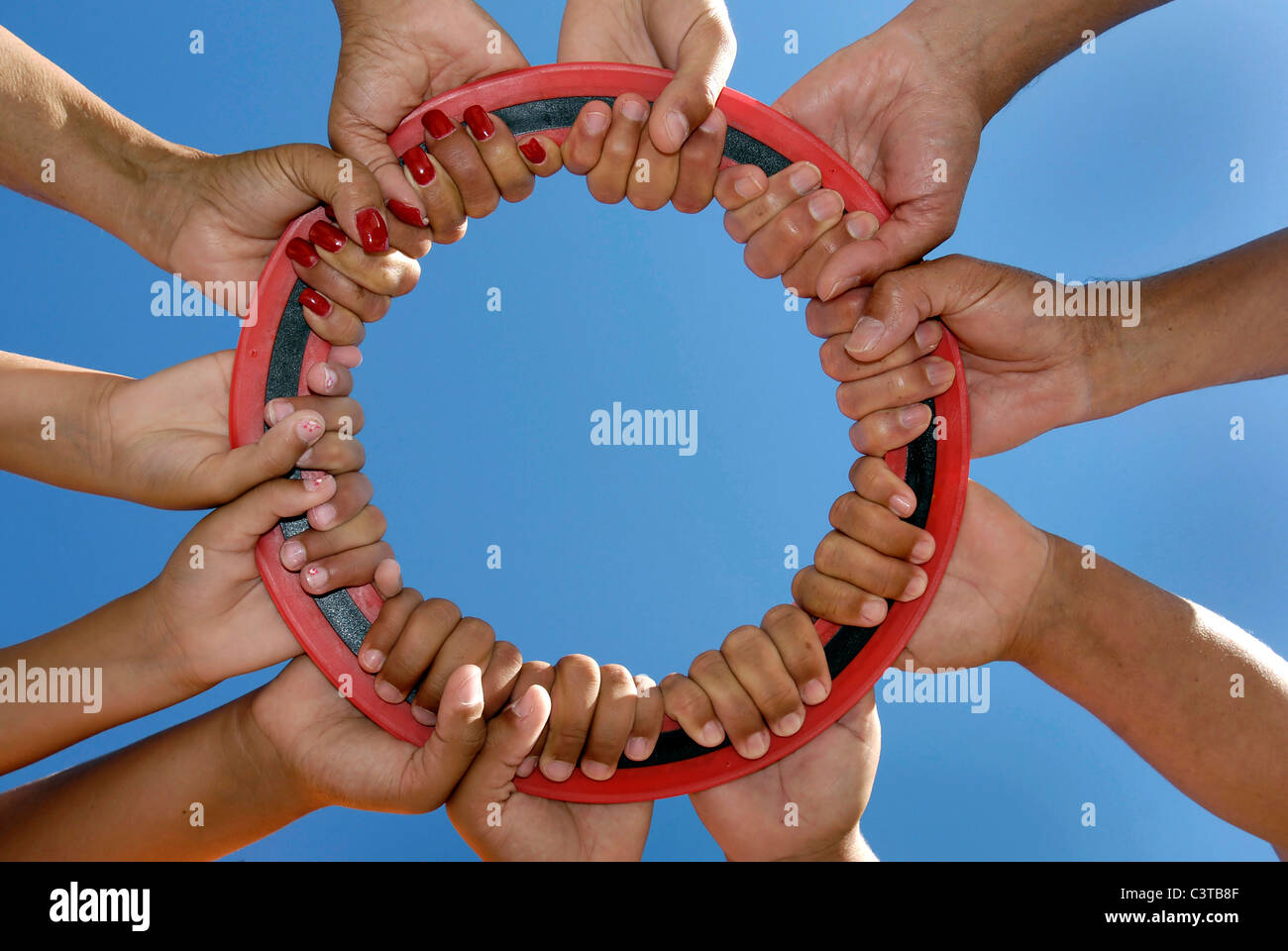 Several hands hi-res stock photography and images - Alamy