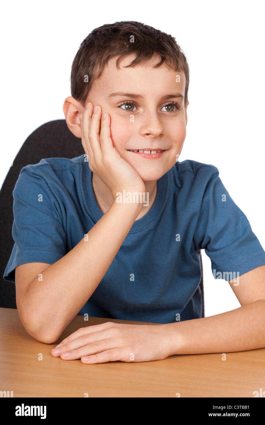 Closeup portrait of a cute kid isolated on white background Stock Photo ...