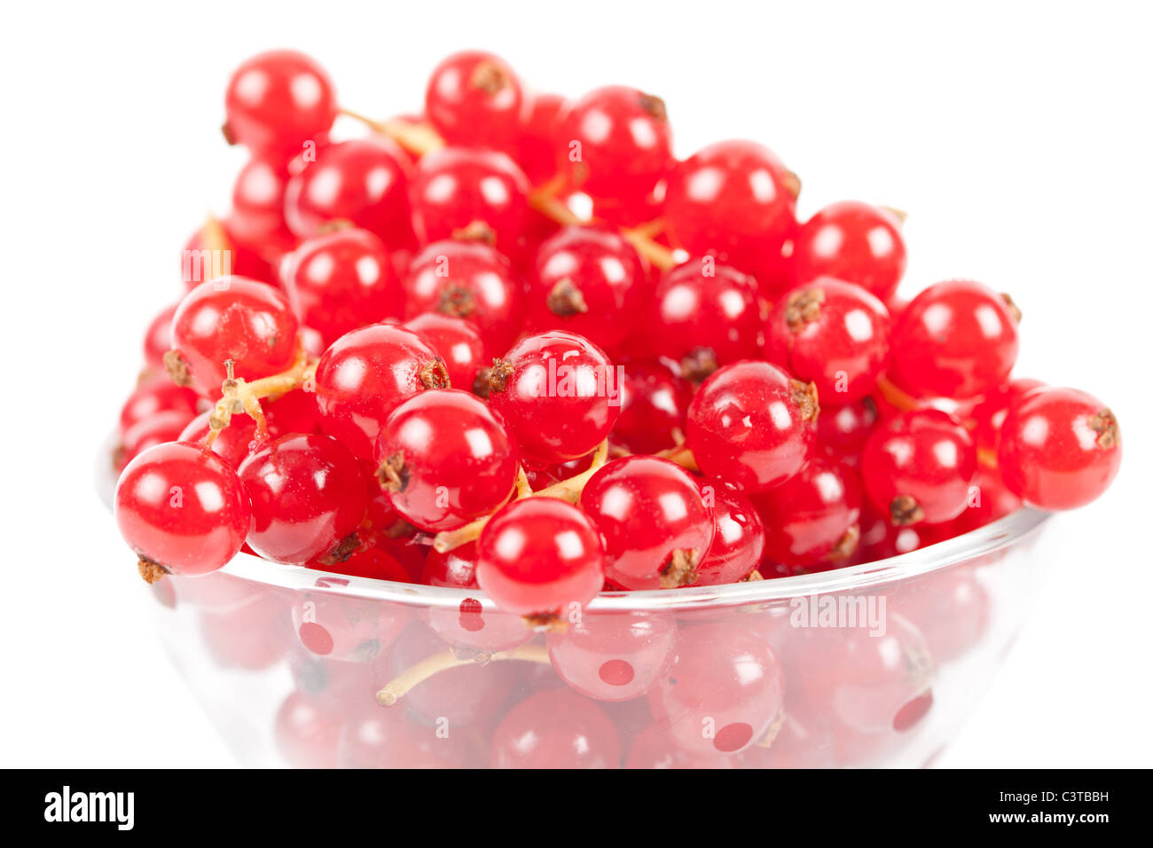 Macro of fresh red currant berries isolated on white background Stock ...