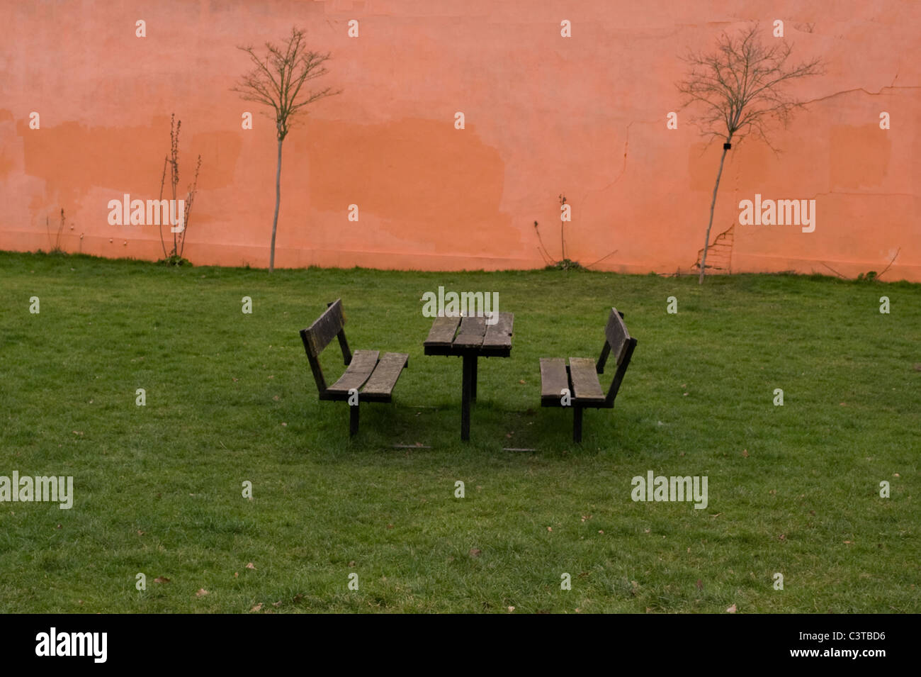 Bench in the Italian Garden, Cannizaro Park, Wimbledon, London, UK ...
