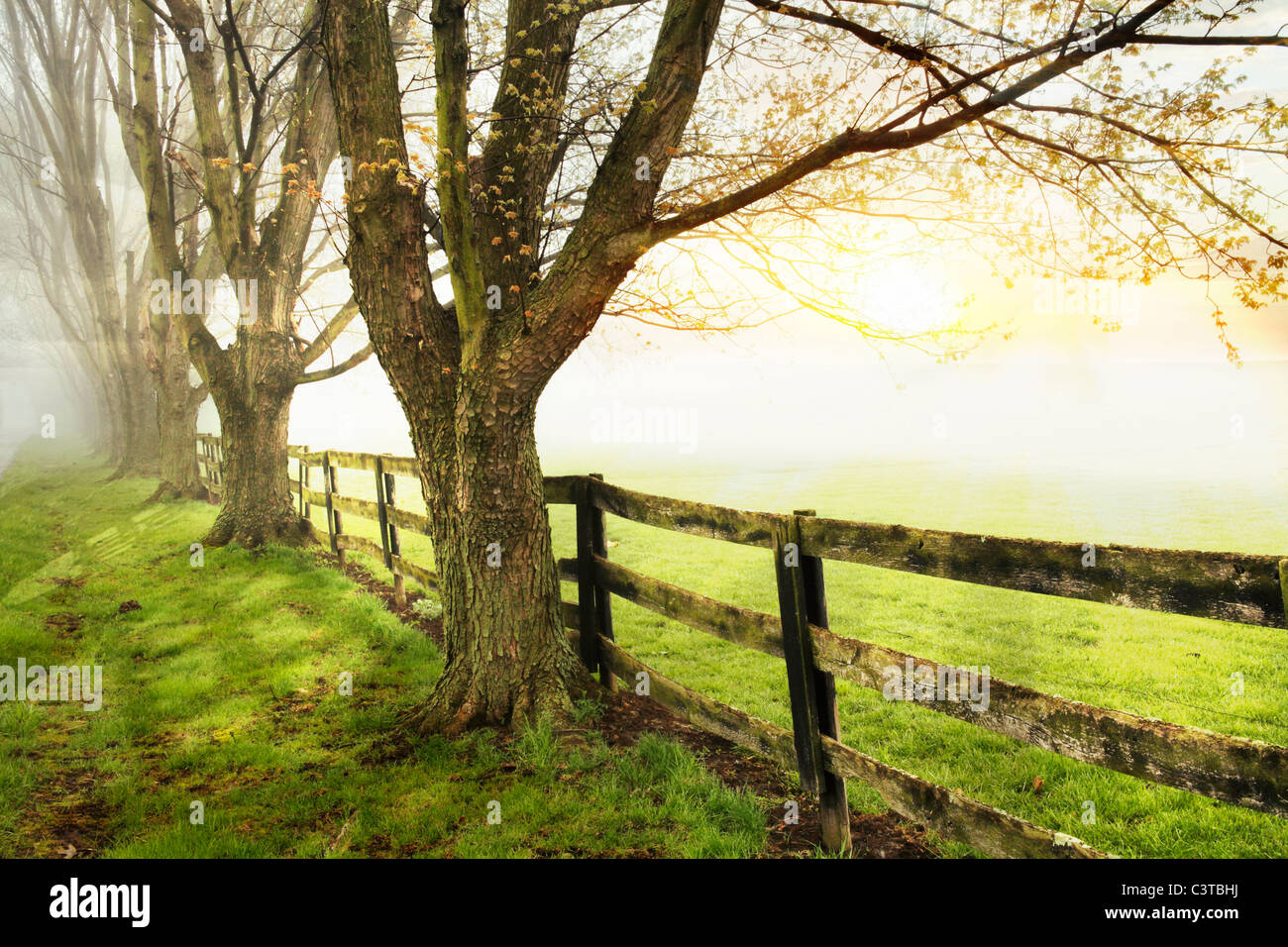 Farm fence sunset hi-res stock photography and images - Alamy