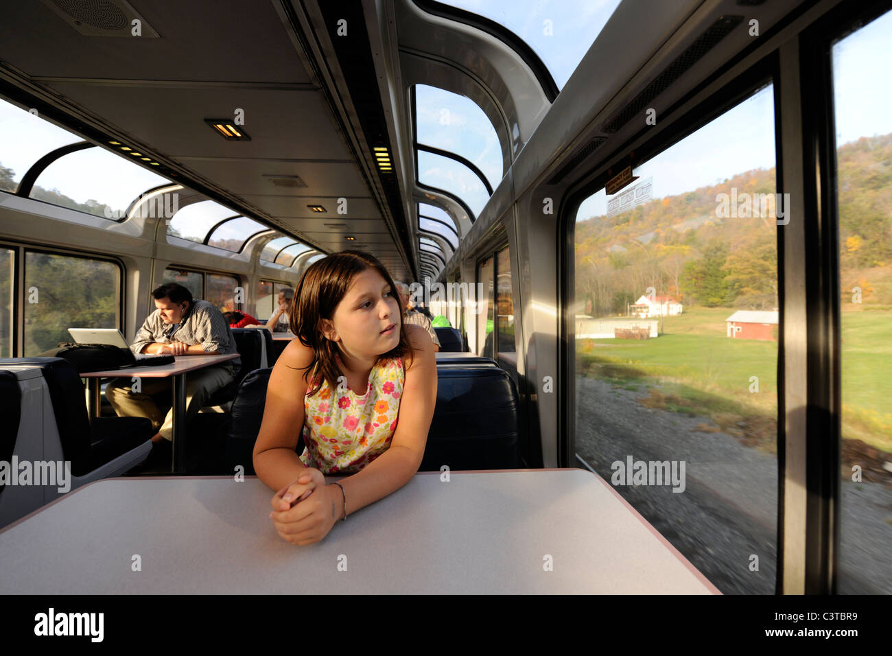 Inside Amtrak Train Observation Car