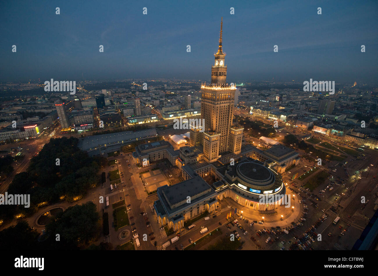 Night view of warsaw hi-res stock photography and images - Alamy