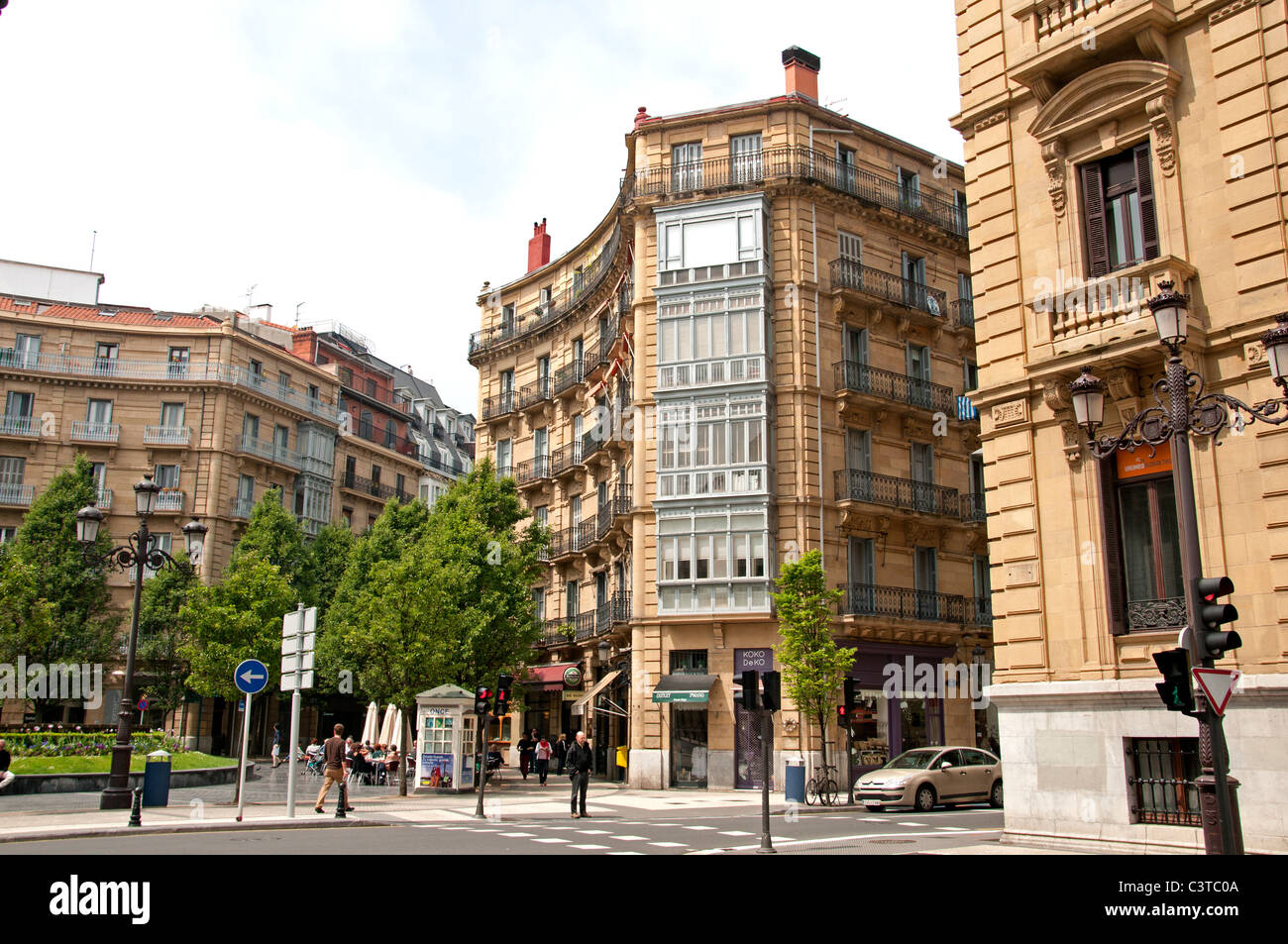 PlazaBilbao in San Sebastian Spain Spanish Basque Country town city ...