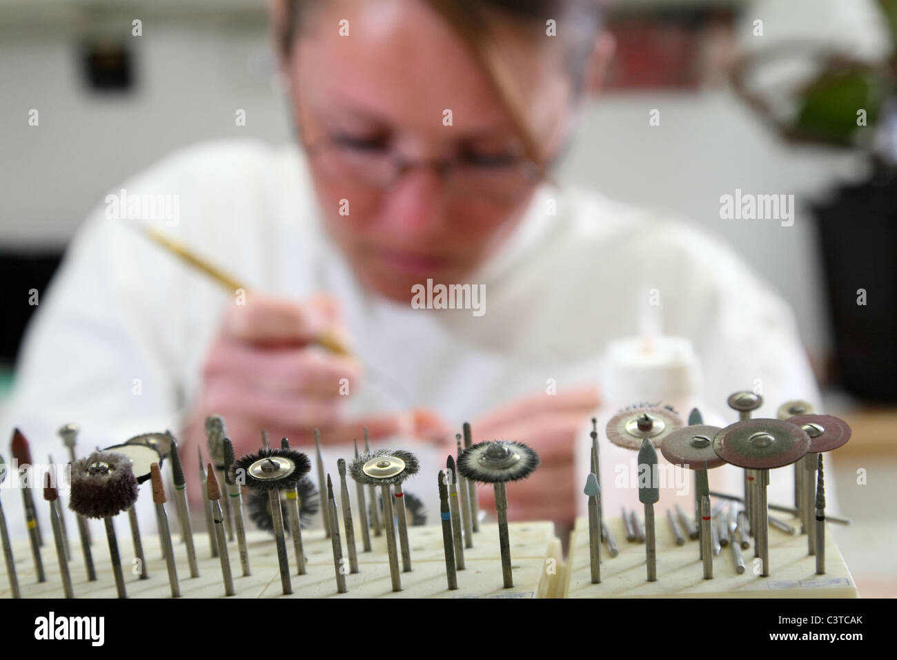 Work in a dental laboratory Stock Photo - Alamy