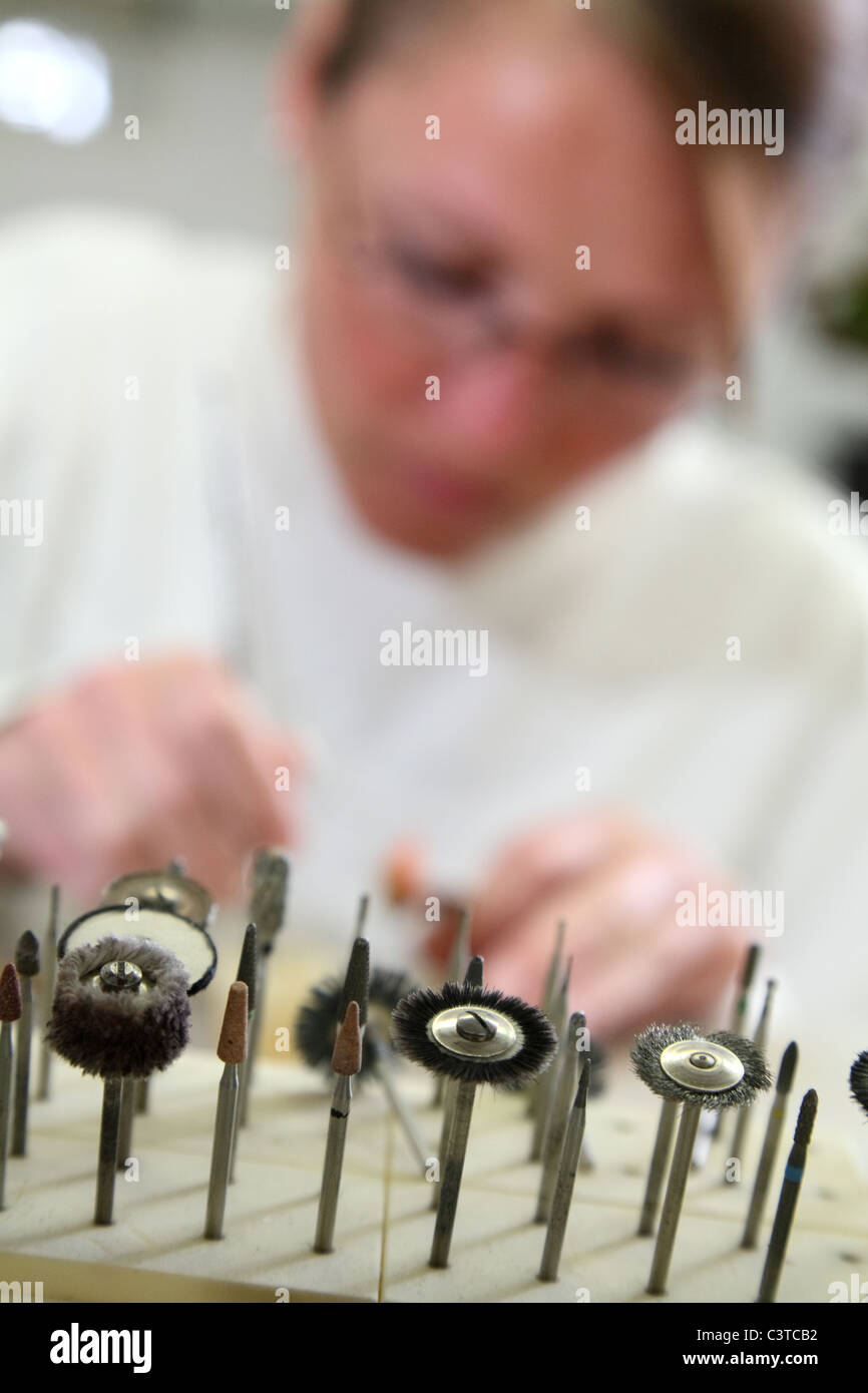 Work in a dental laboratory Stock Photo - Alamy