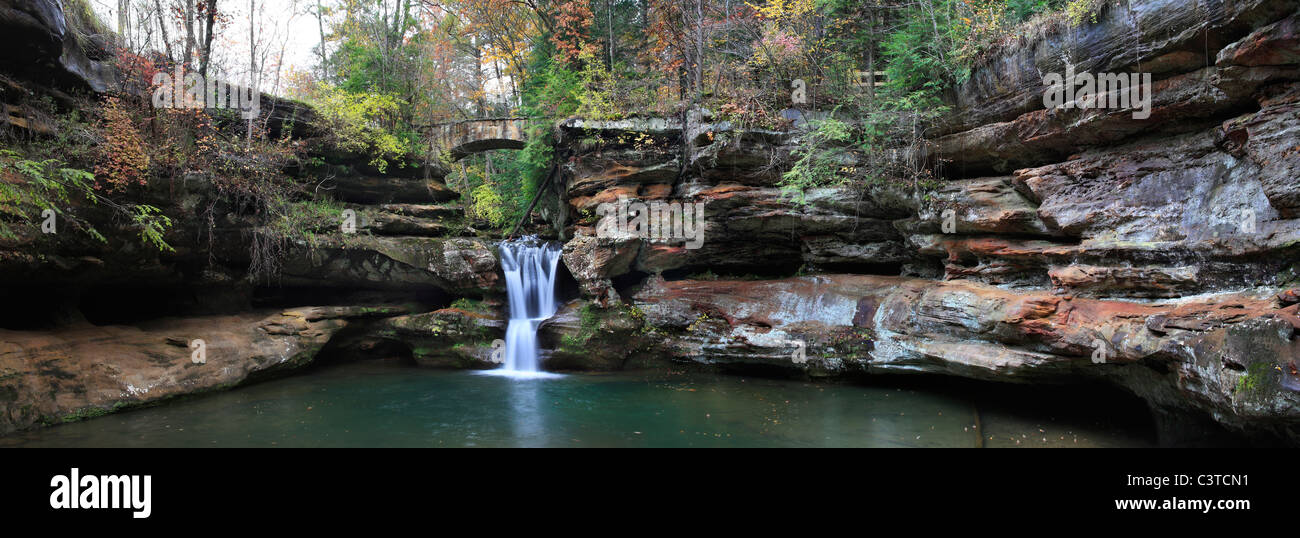 One Of Two Picturesque Waterfalls At Old Man's Cave During Autumn ...