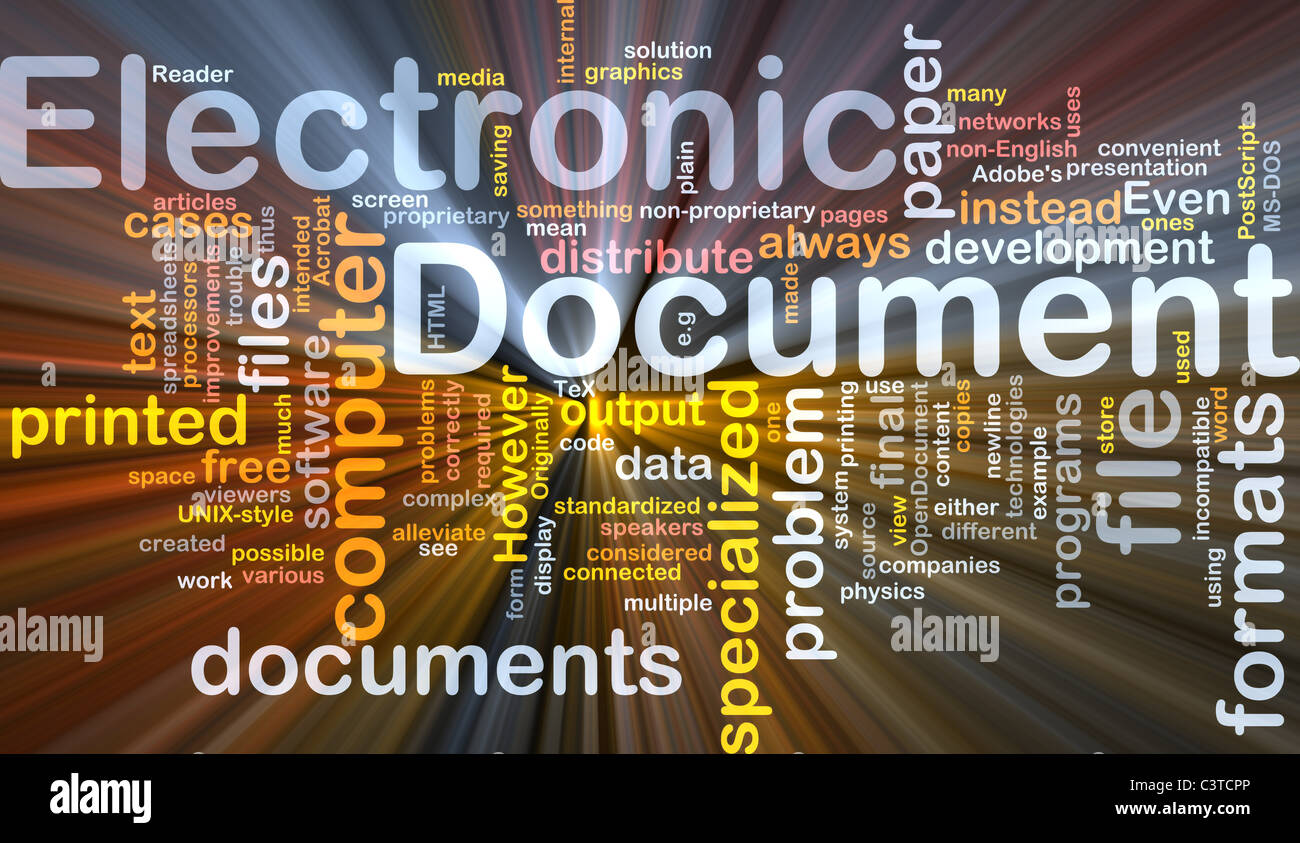 Background concept wordcloud illustration of electronic documents ...