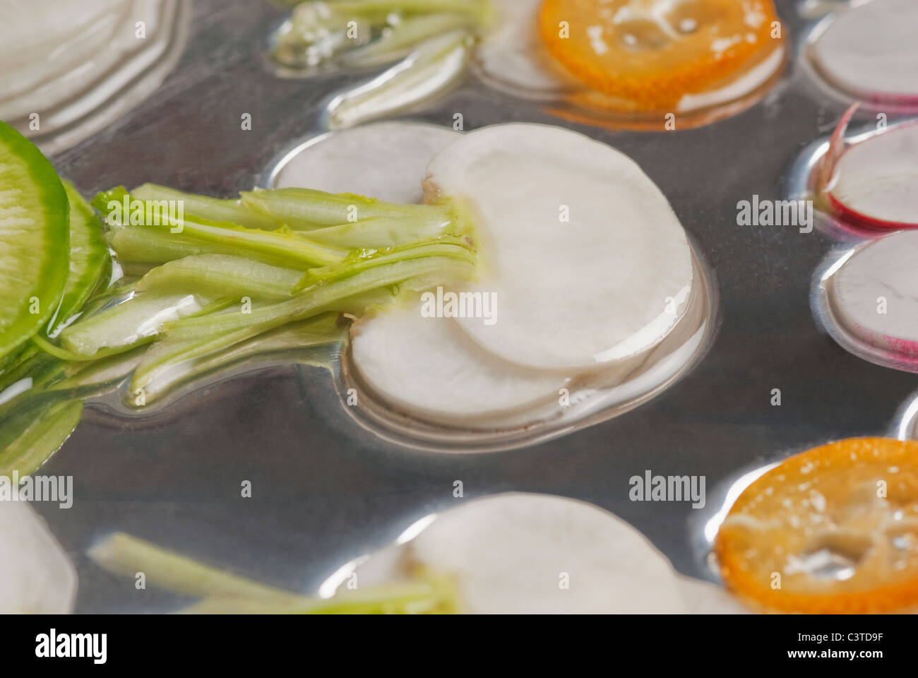 Close up of sliced vegetables Stock Photo - Alamy