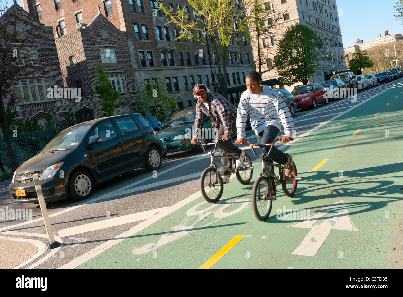 Brooklyn, NY - 30 April 2011 - The Prospect Park West cycle track Stock ...