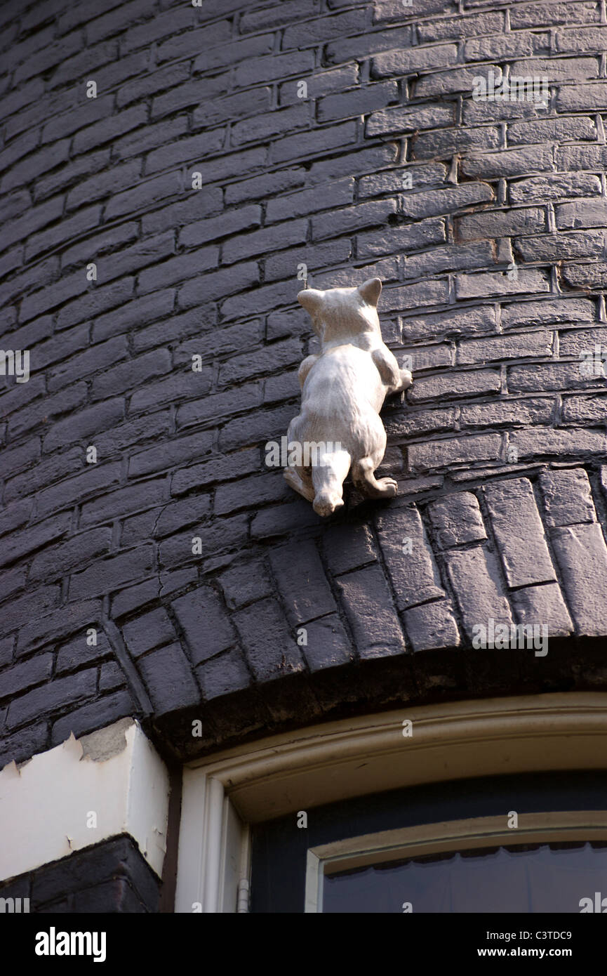 Climbing cat sculpture, Amsterdam, Netherlands Stock Photo - Alamy