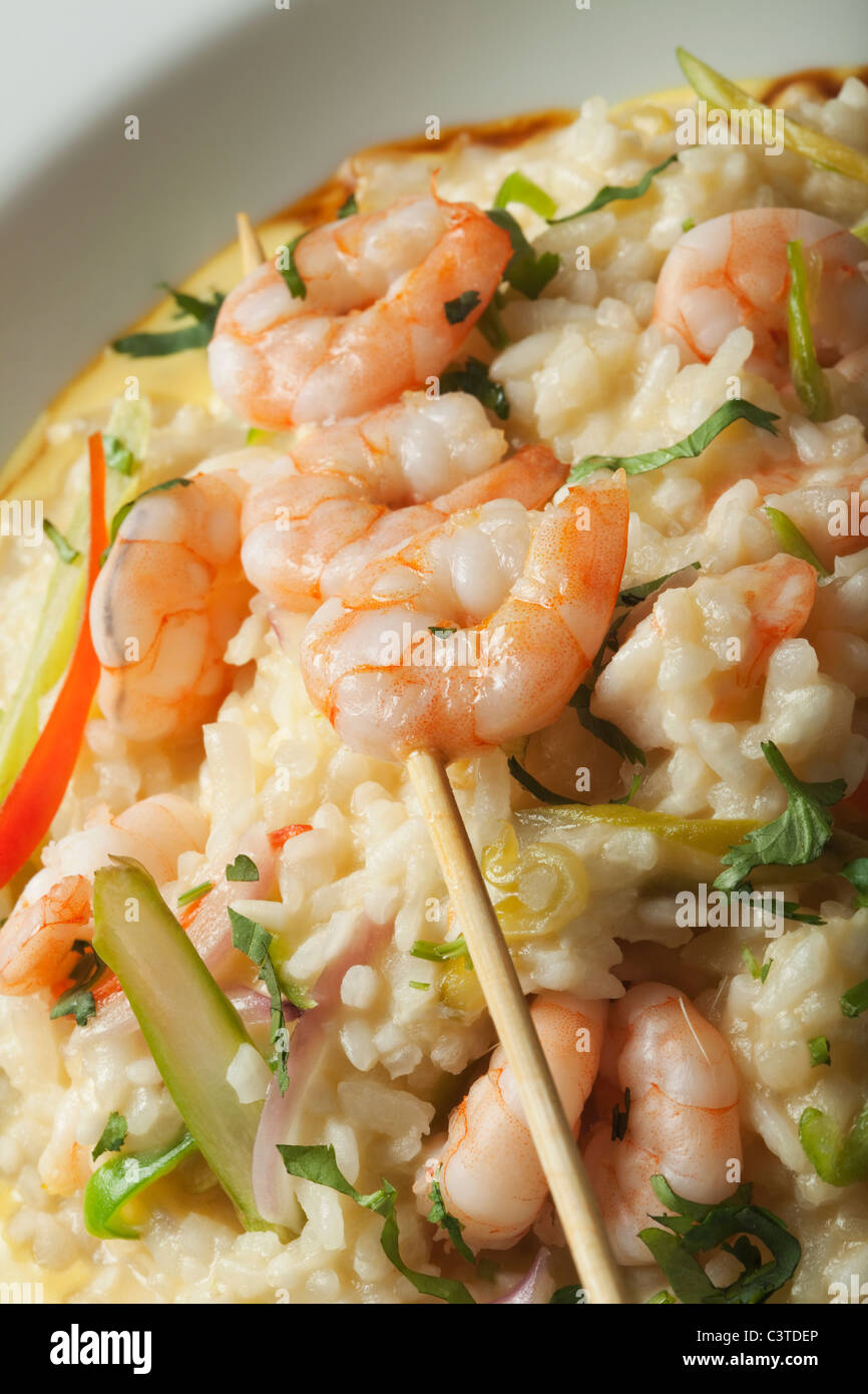Shrimp and rice entree in bowl Stock Photo - Alamy
