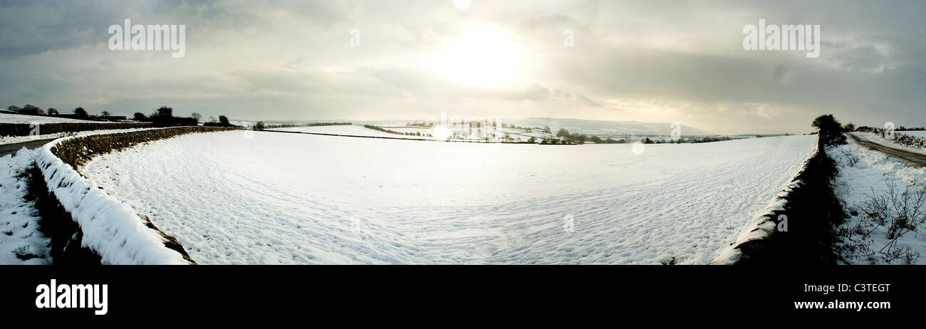 Snow covered fields Stock Photo - Alamy