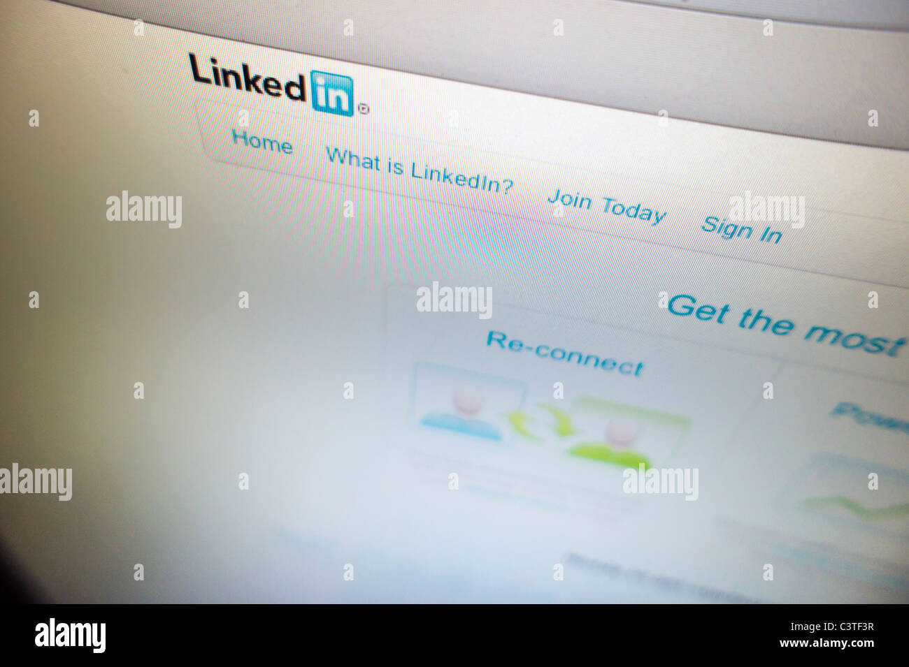 A screenshot of the popular Linked In networking website Stock Photo ...