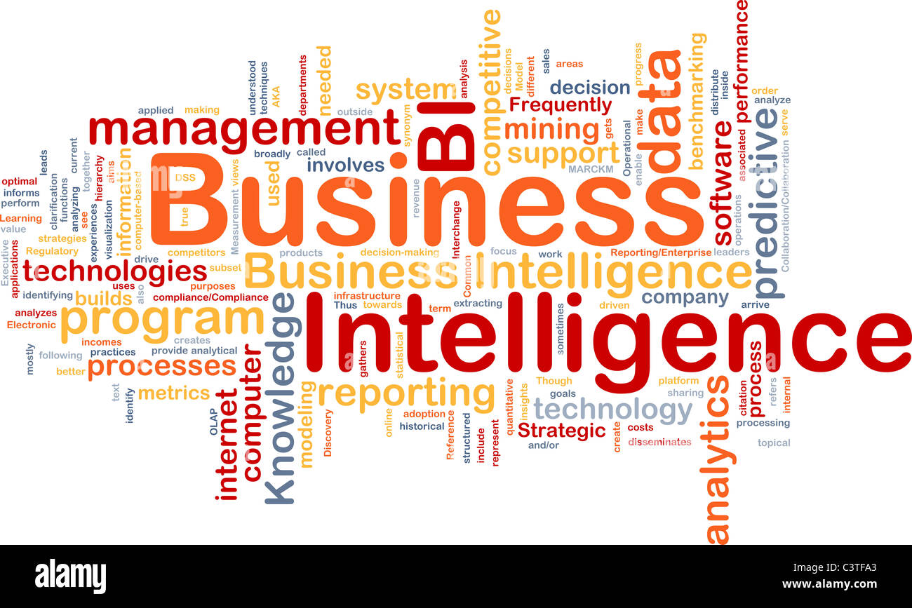 Background concept wordcloud illustration of business intelligence ...