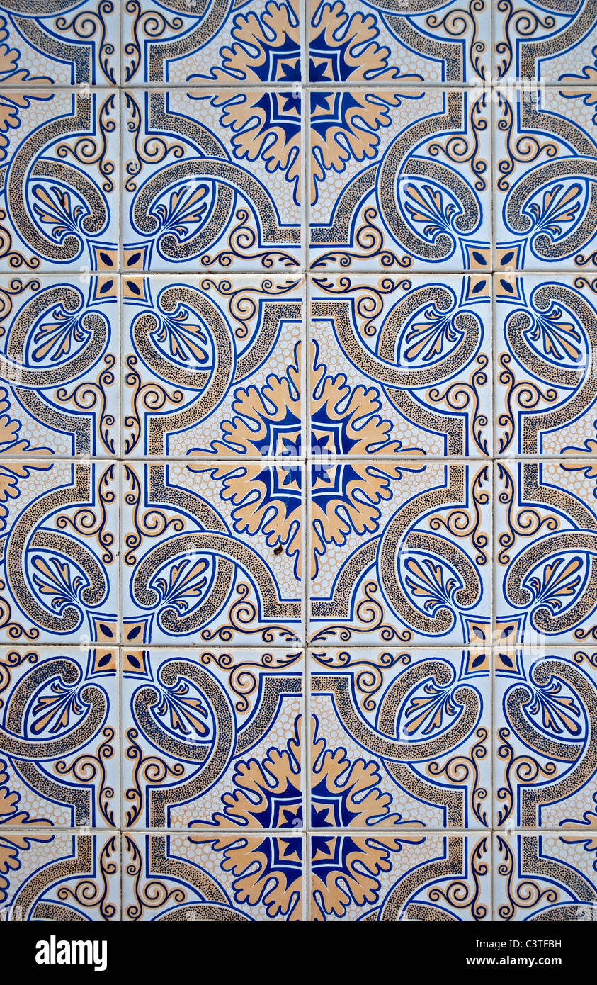 Traditional Portuguese azulejos - painted ceramic tilework Stock Photo ...