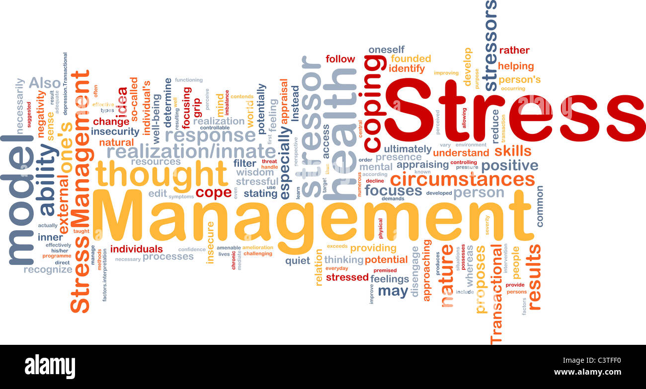 Background concept wordcloud illustration of stress management Stock ...
