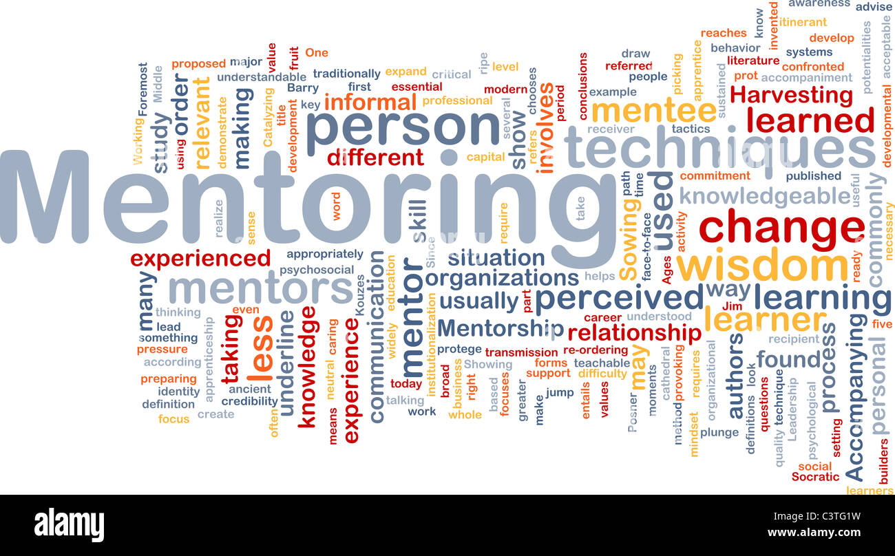 Background concept wordcloud illustration of mentoring Stock Photo - Alamy
