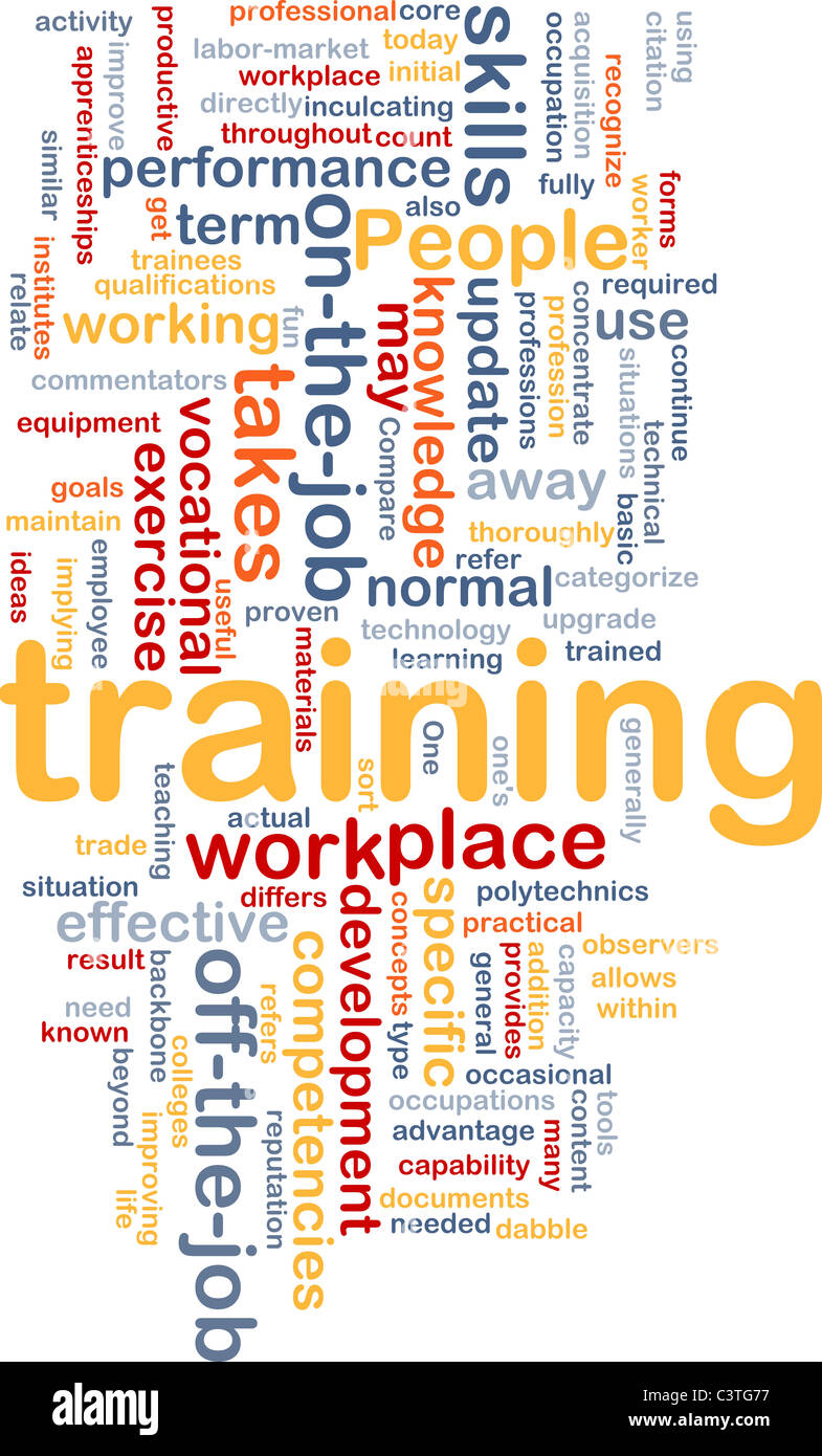 Background concept wordcloud illustration of training Stock Photo - Alamy