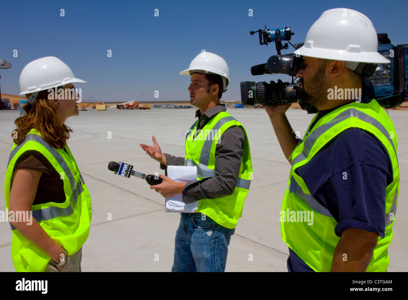 Camera crew from El Paso's Fox TV interviews member of Spaceport ...