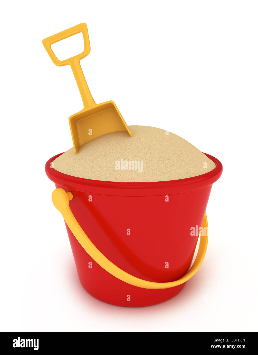 3D Illustration of a Bucket of Sand Stock Photo - Alamy