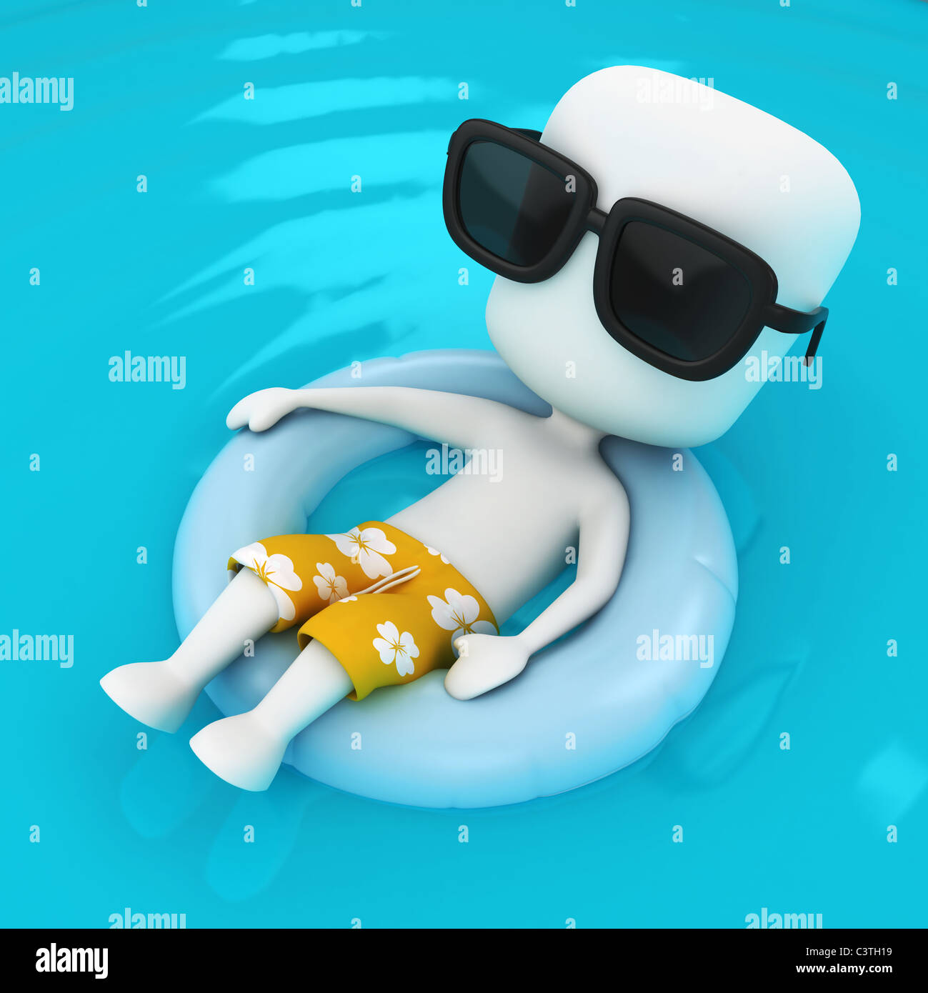Cartoon sunbathing man hi-res stock photography and images - Alamy