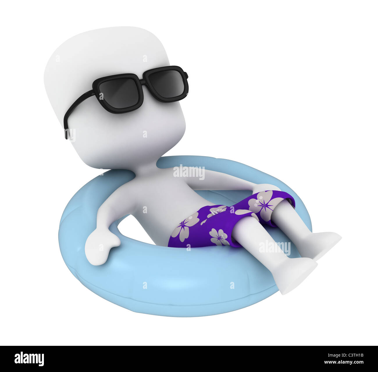 3D Illustration of a Floating Man Isolated on White Stock Photo - Alamy