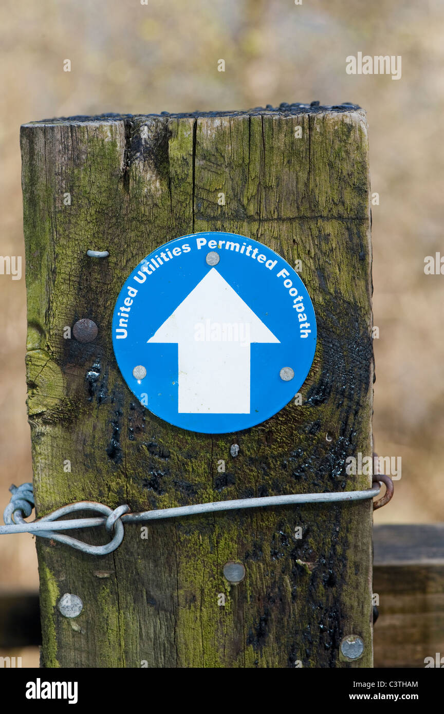 Footpath direction pointers on post Stock Photo - Alamy