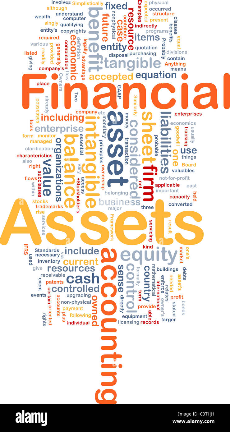 Background concept wordcloud illustration of financial assets Stock ...