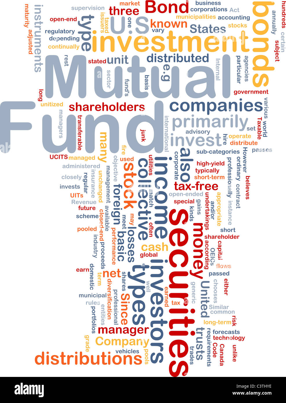 Background concept wordcloud illustration of mutual fund Stock Photo ...