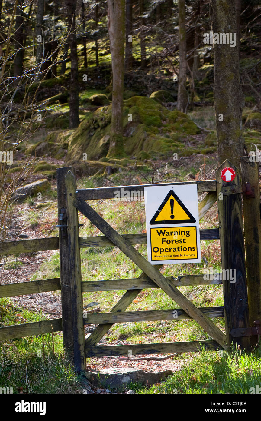 Warning forest operations sign hi-res stock photography and images - Alamy