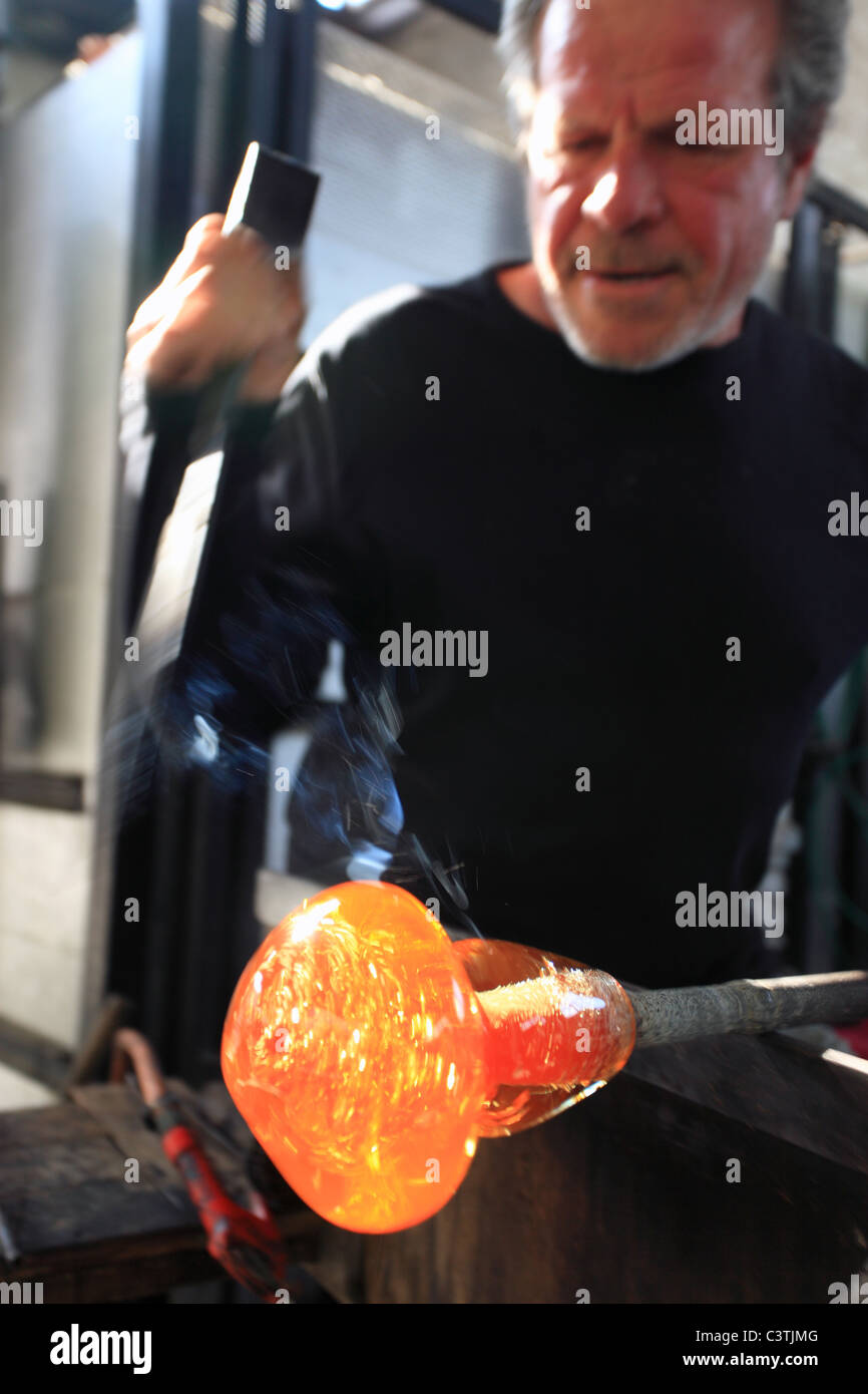 Robert Pierini and his son are both glass blower master. They are ...