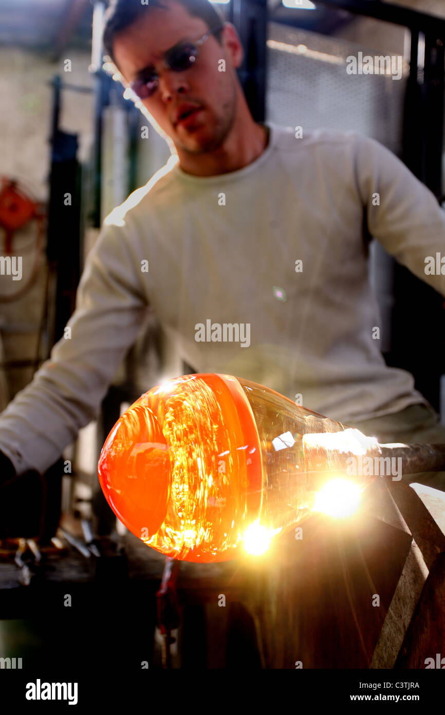 Robert Pierini and his son are both glass blower master. They are ...