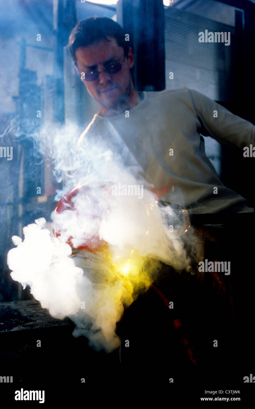 Robert Pierini and his son are both glass blower master. They are ...