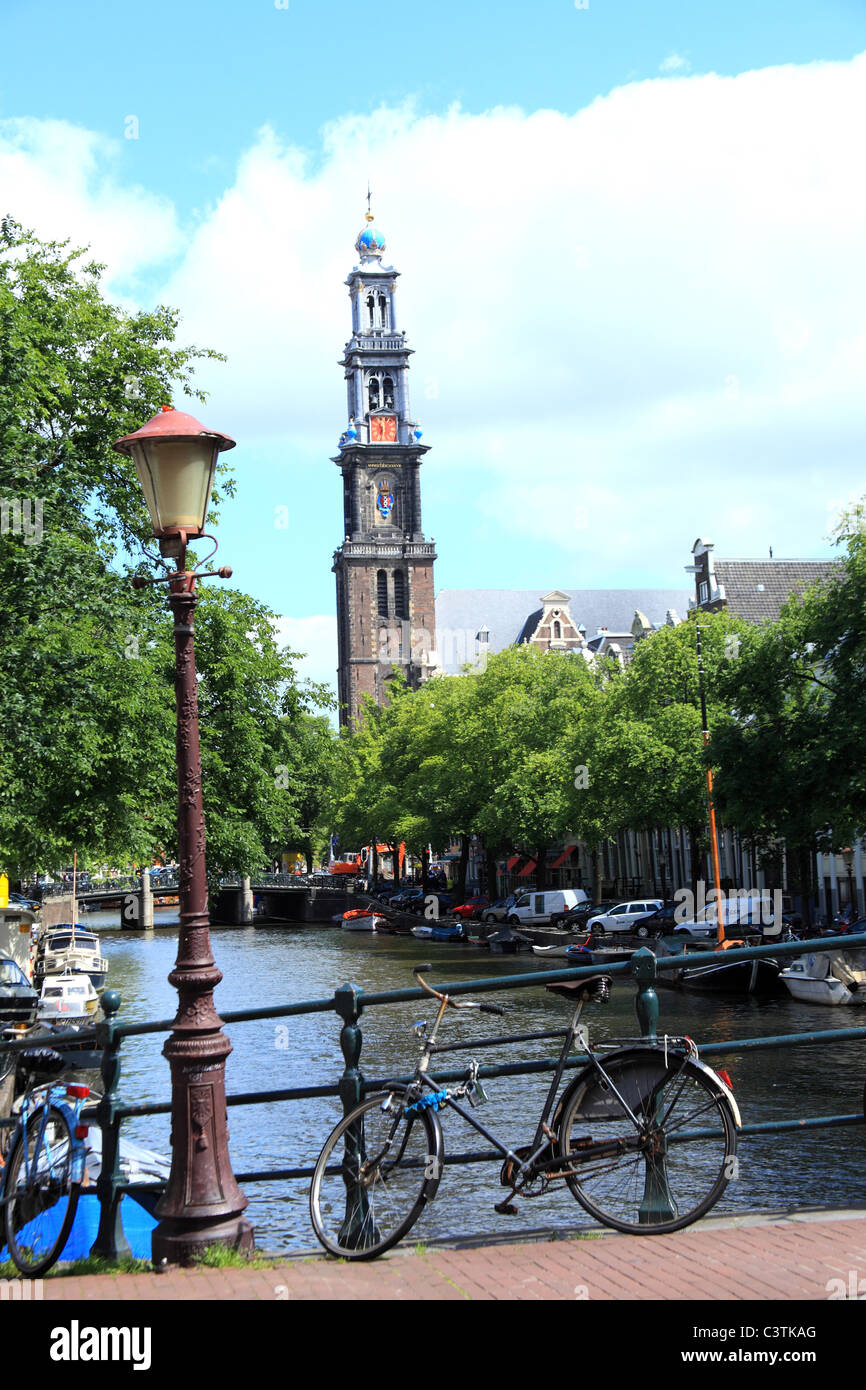 The Zuiderkerk church in the historic district of Amsterdam, Holland ...