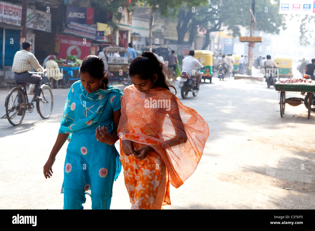 Two indian women walking High Resolution Stock Photography and Images ...