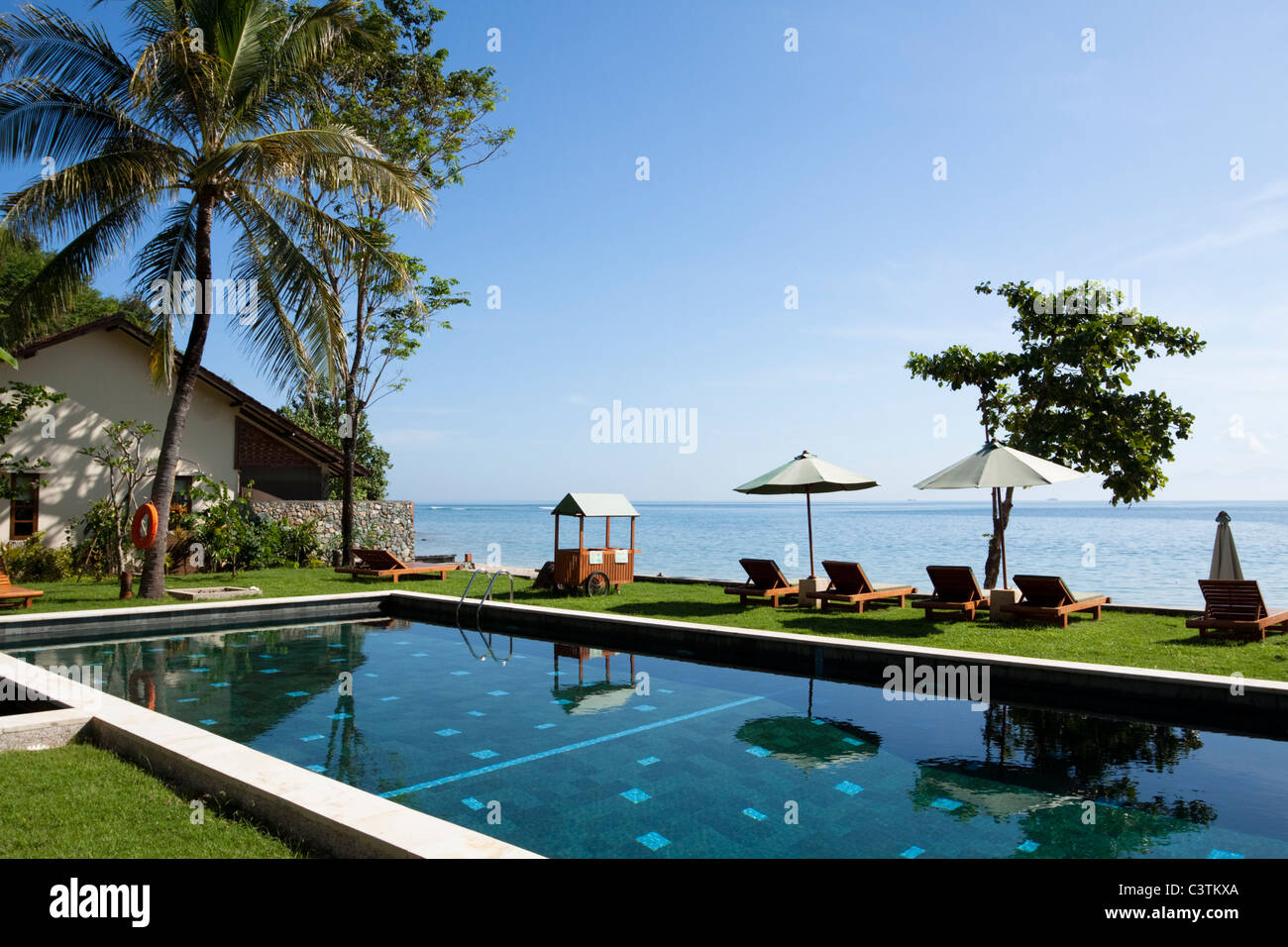 Hotel swimming pool in Lombok, Indonesia Stock Photo - Alamy